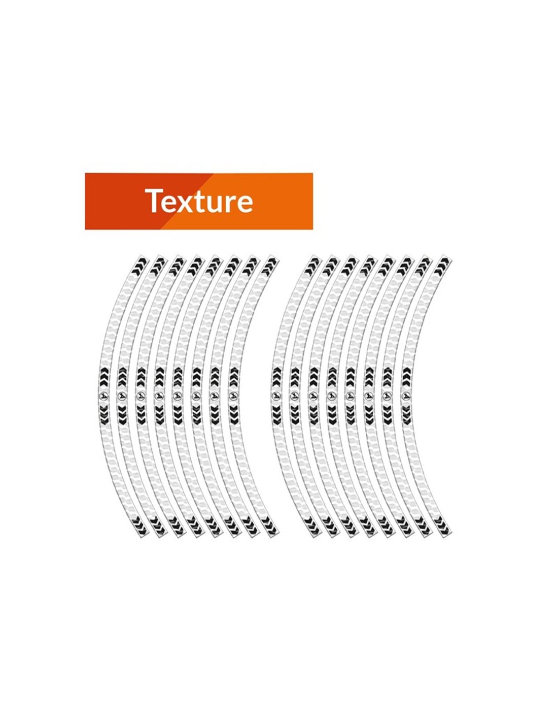 Rim protector stickers ALGIS ARROWS texture white